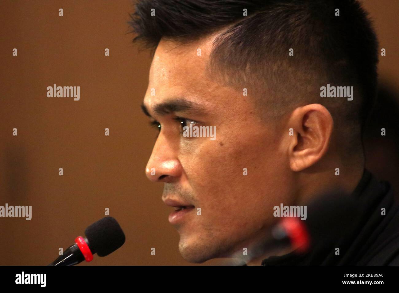 Indian football team Captain Sunil Chhetri at the meet the press for ...