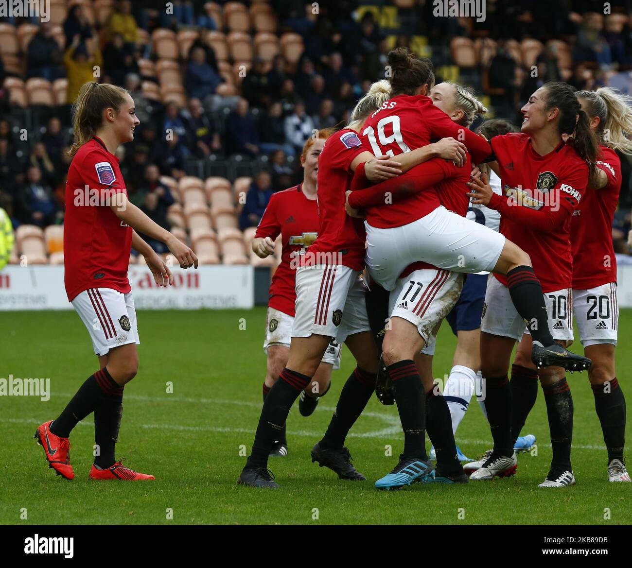 Jane Ross of Manchester United Women celebrates her goal during ...