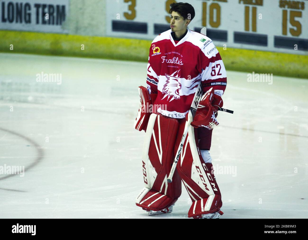 Tyler Perry of Swindon Wildcats during National Ice Hockey League ...
