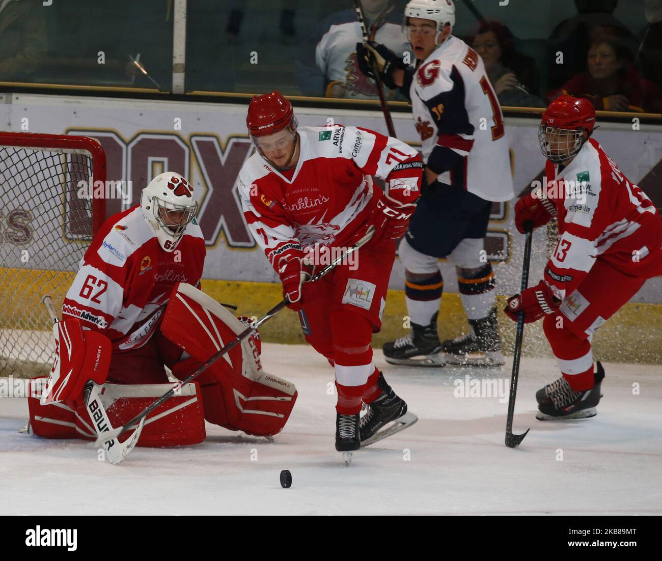 Tyler Perry of Swindon Wildcats during National Ice Hockey League ...