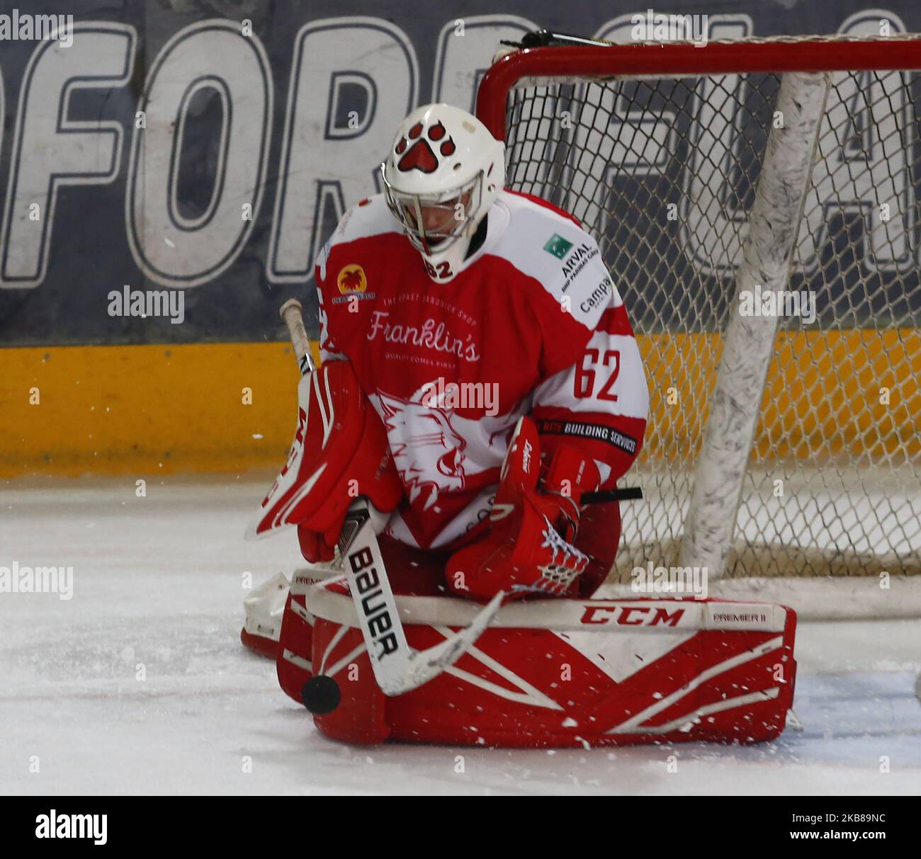 Tyler Perry of Swindon Wildcats during National Ice Hockey League ...