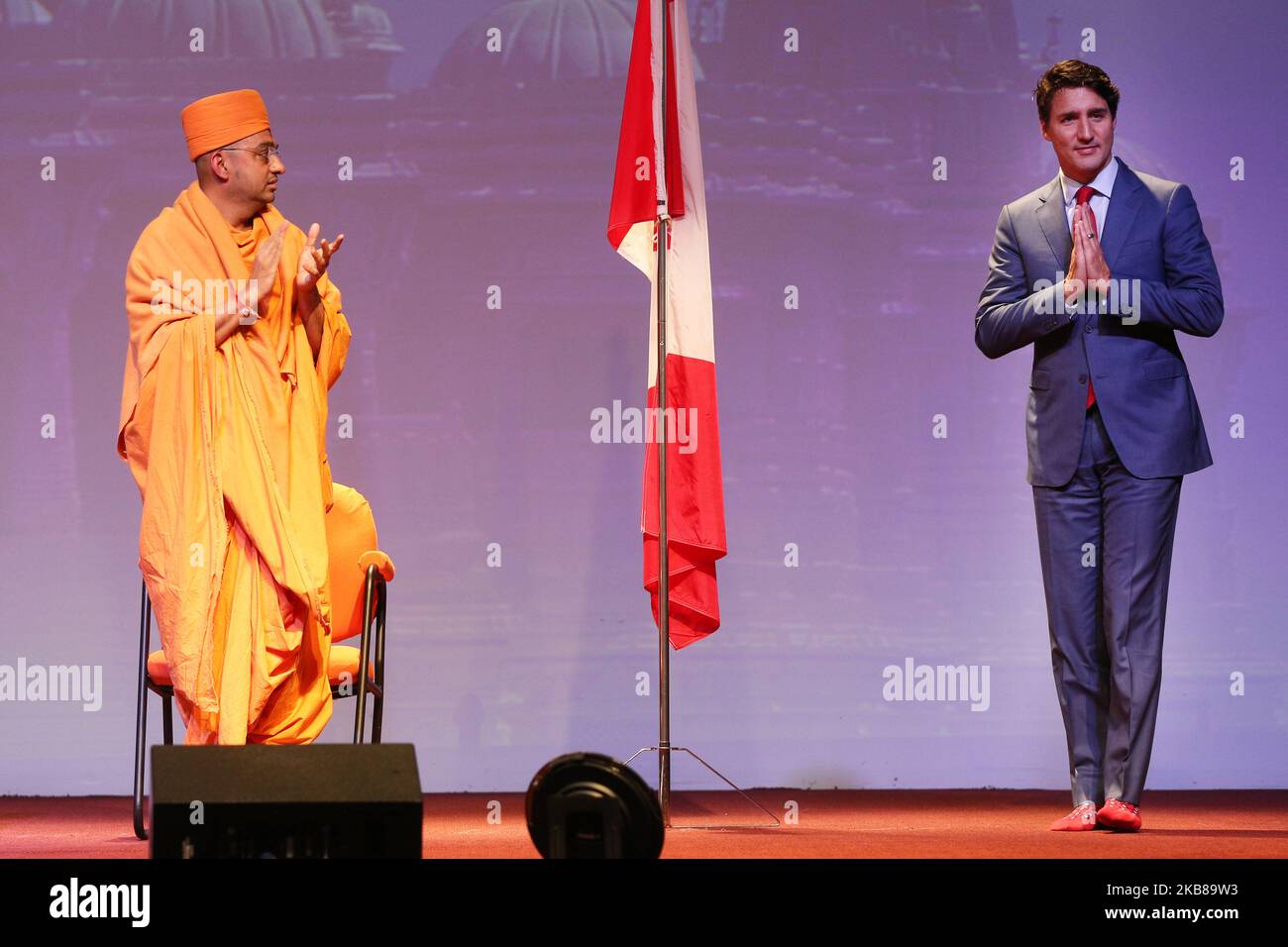 Justin Trudeau, Leader of the Liberal Party of Canada, visits the BAPS ...
