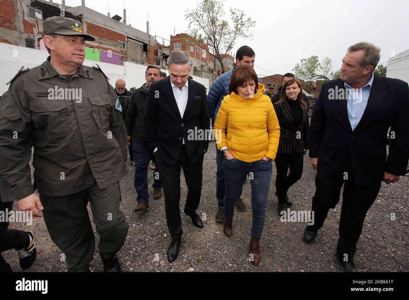 Security Minister Patricia Bullrich along with Senator Miguel Angel ...