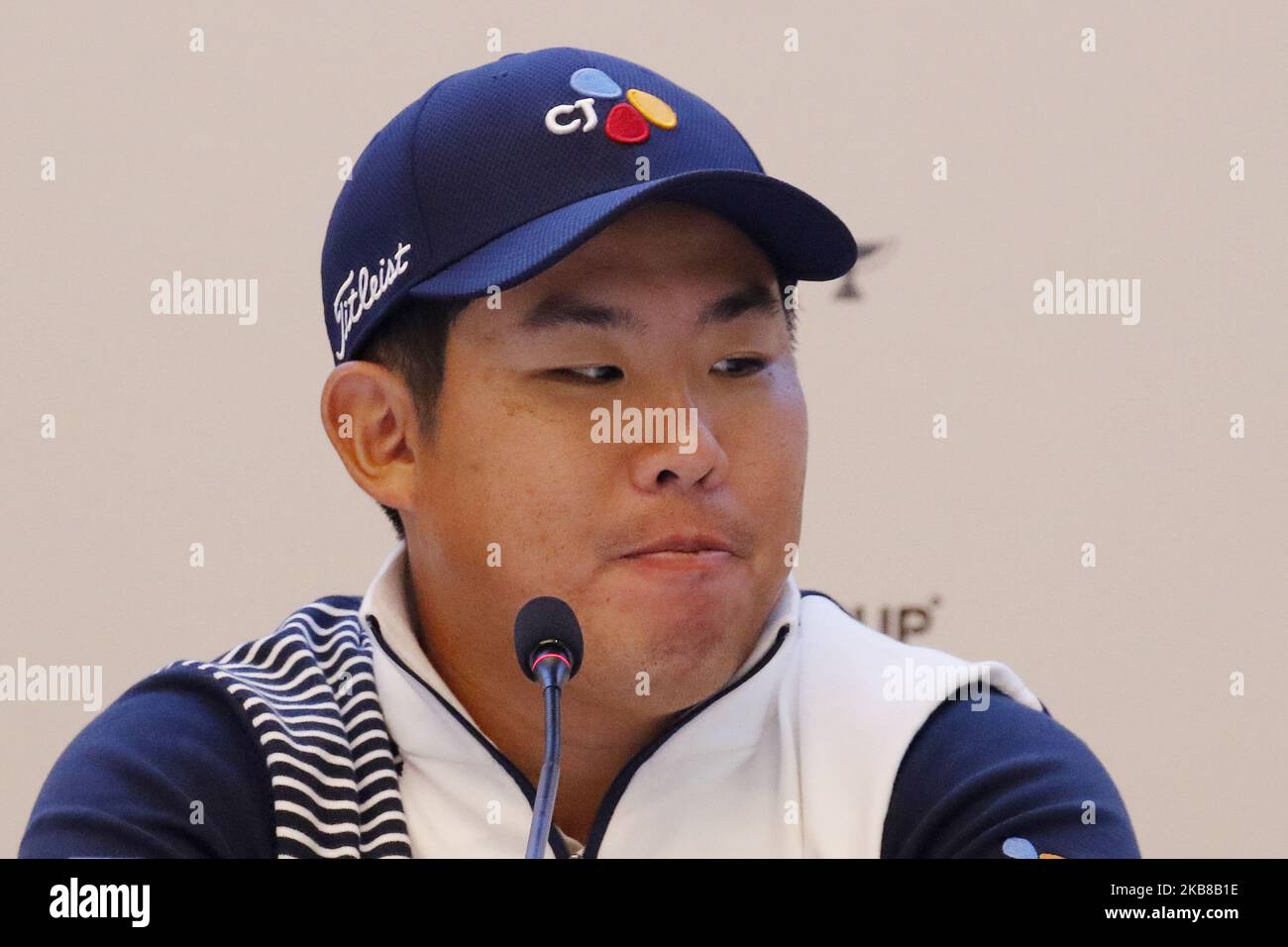 Byeong Hun Ahn of South Korea attend official interview at media center ...