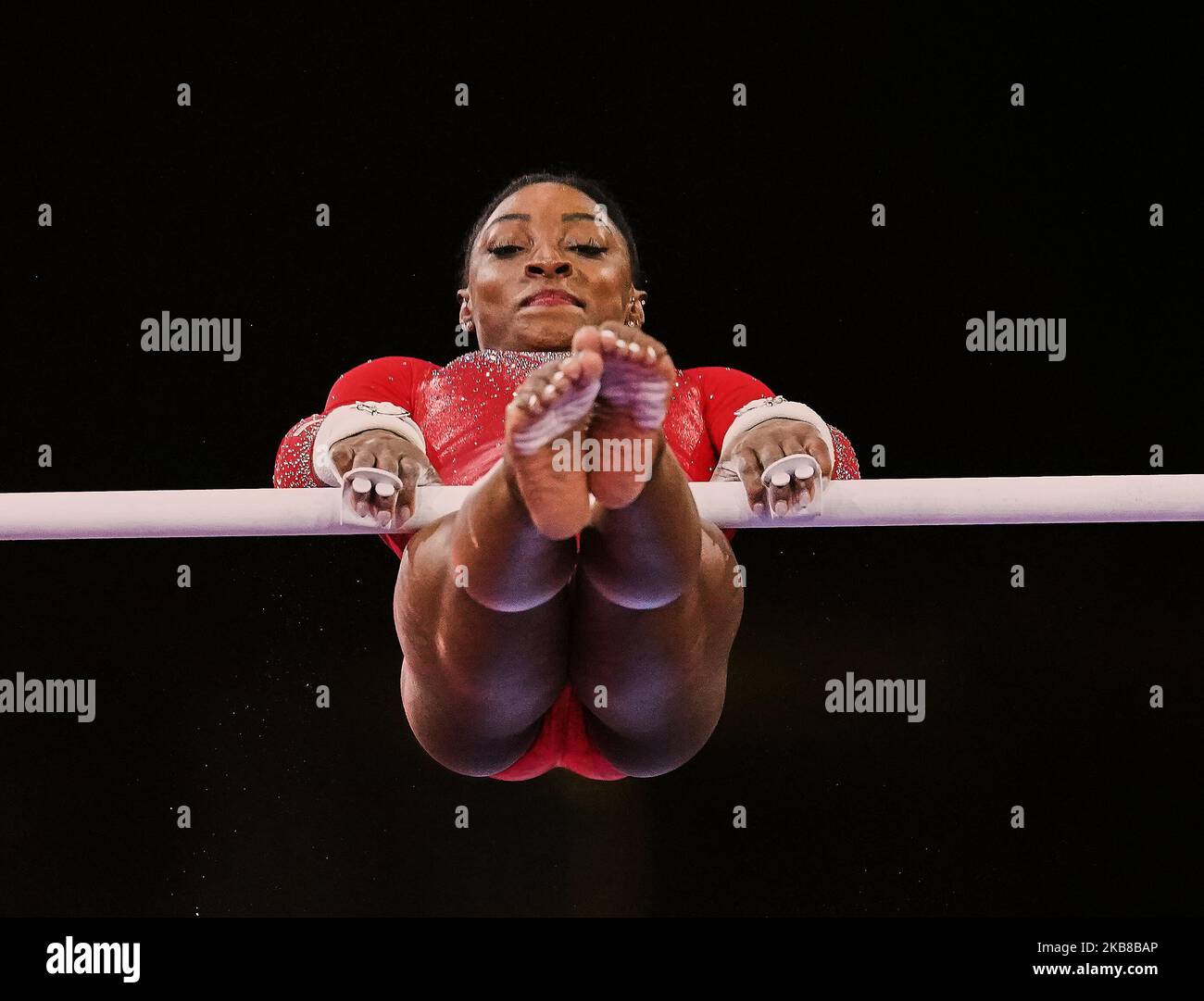 Simone Biles of United States of America during uneven bars for women ...