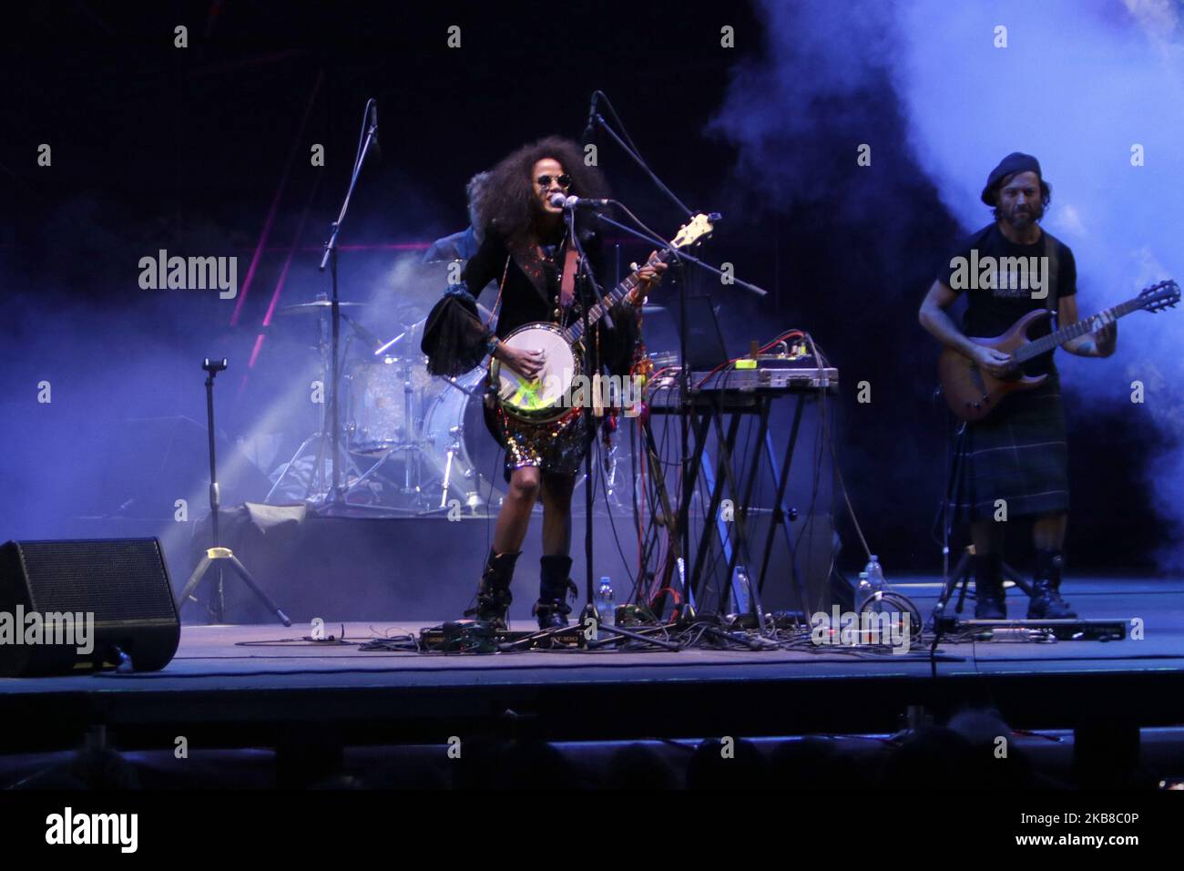 French Singer Morgane Ji performs on stage to promote her last album ...