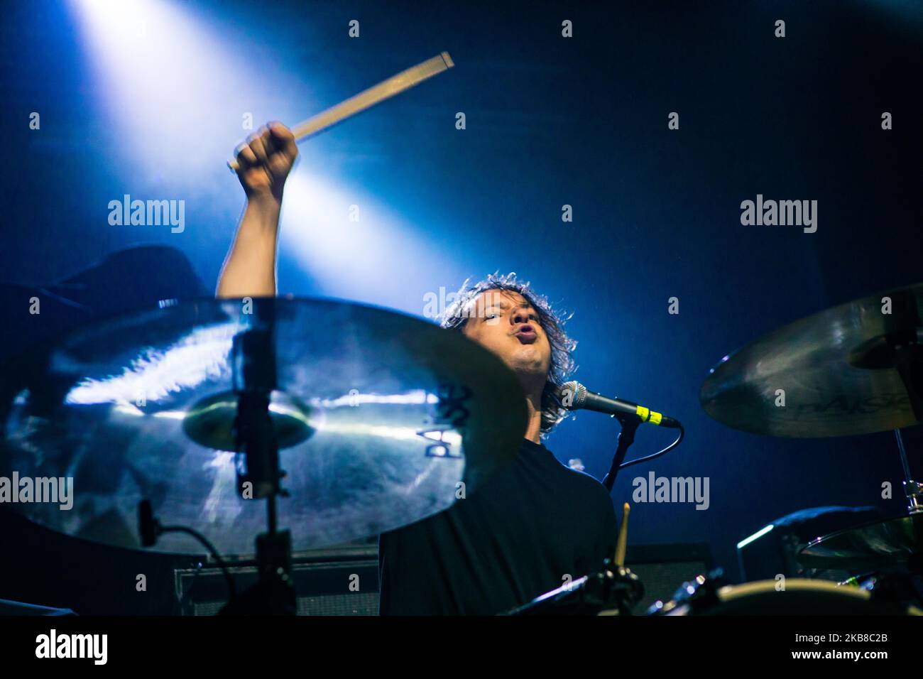 Rich Knox of Danko Jones performs live at Fabrique on October 14, 2019 ...