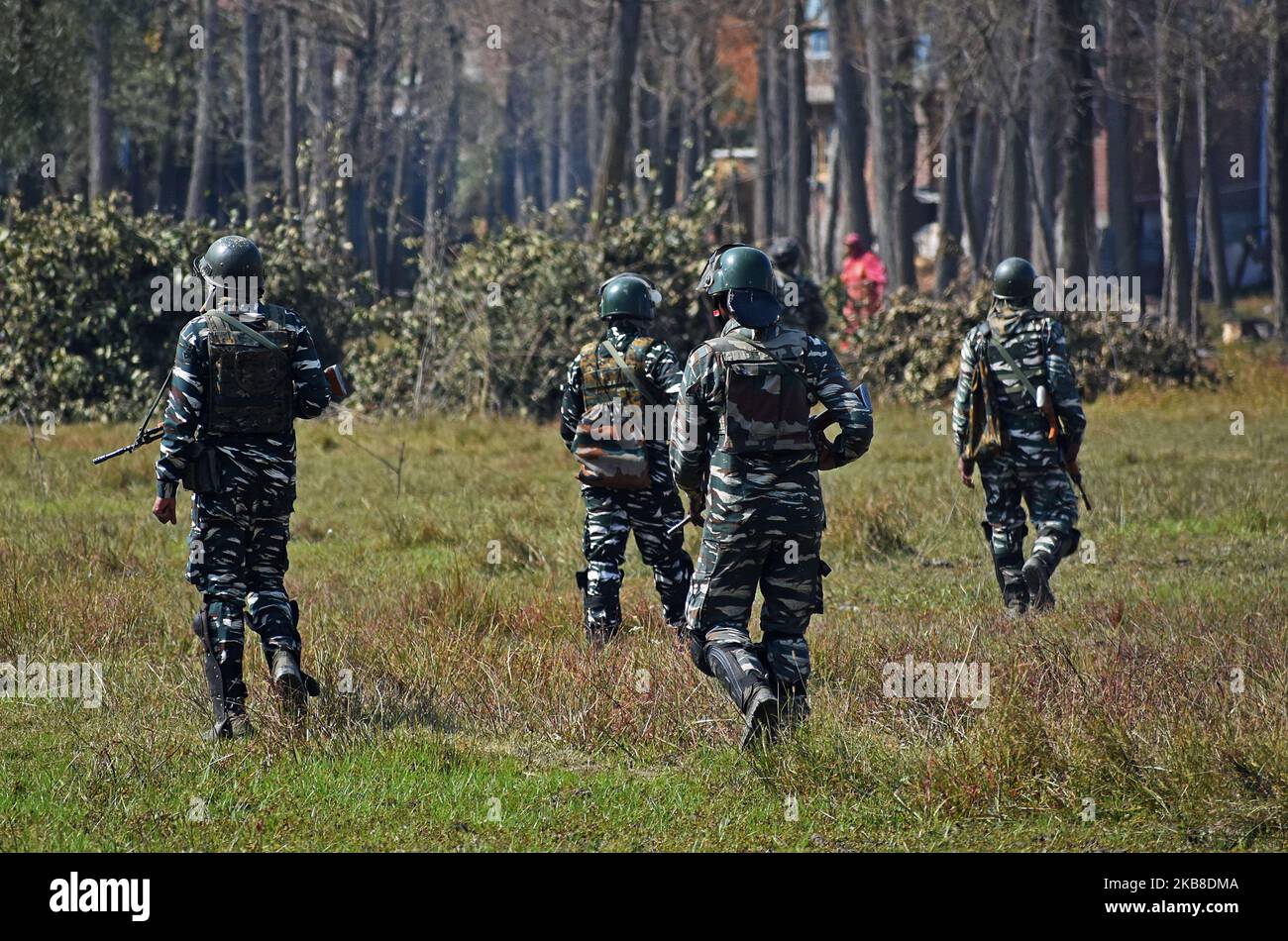 Indian security forces patrol hi-res stock photography and images - Alamy