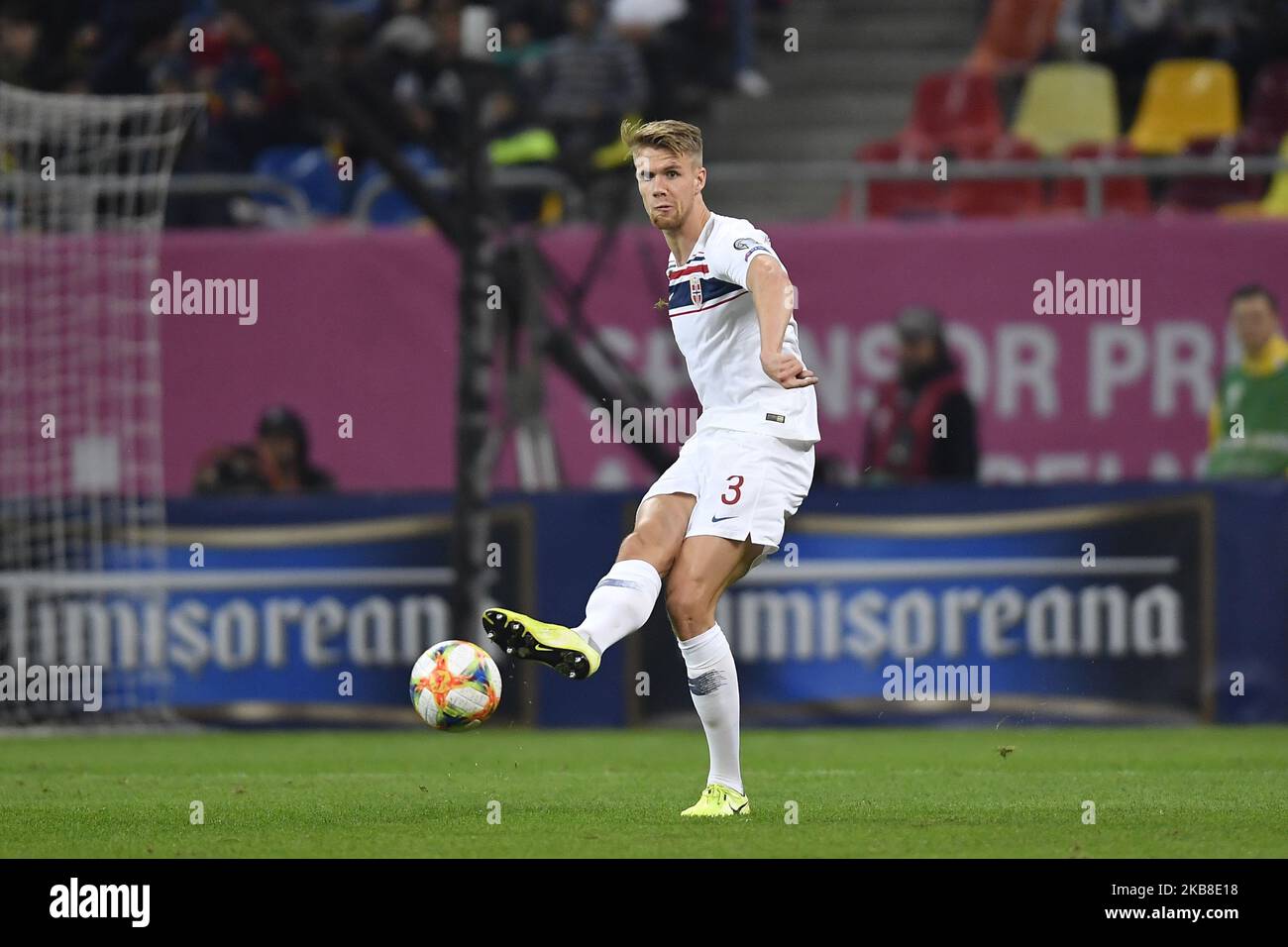 Kristoffer Ajer of Norway in action during the game during the UEFA ...