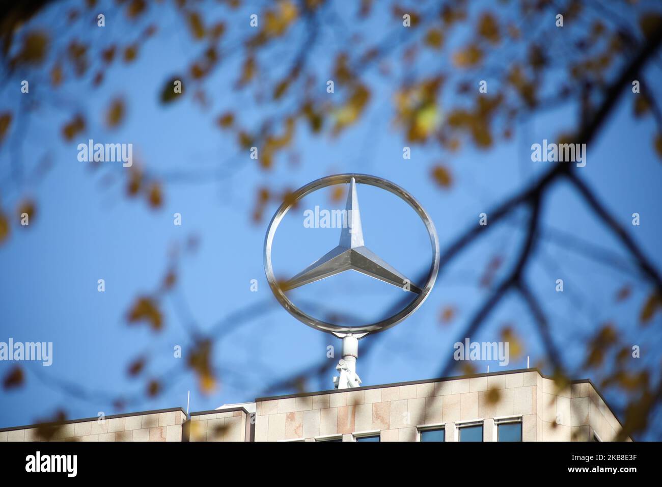 The logo of Mercedes Benz is seen in Stuttgart, Germany on October 15 ...
