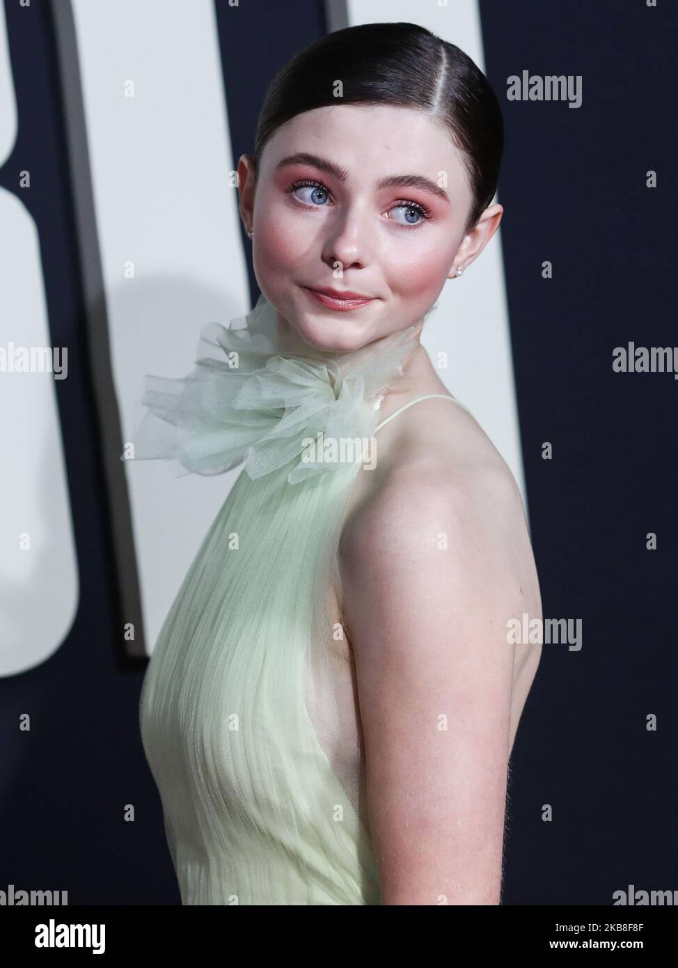 HOLLYWOOD, LOS ANGELES, CALIFORNIA, USA - OCTOBER 15: Actress Thomasin McKenzie wearing a Jason ...
