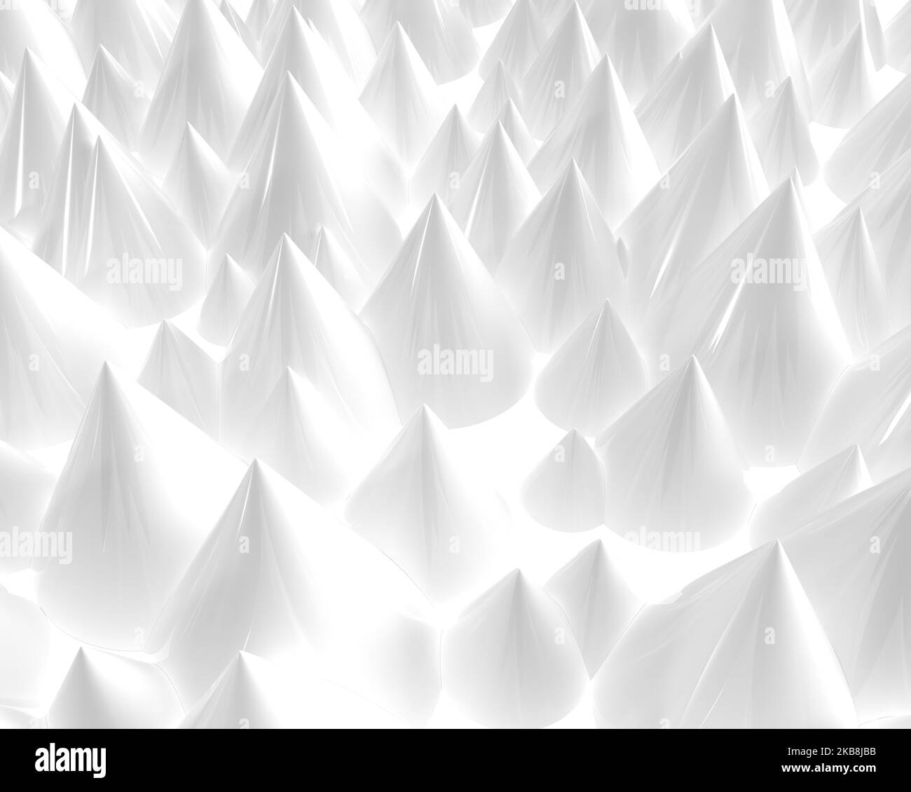 Three dimensional model. Pointed white peaks Stock Photo - Alamy
