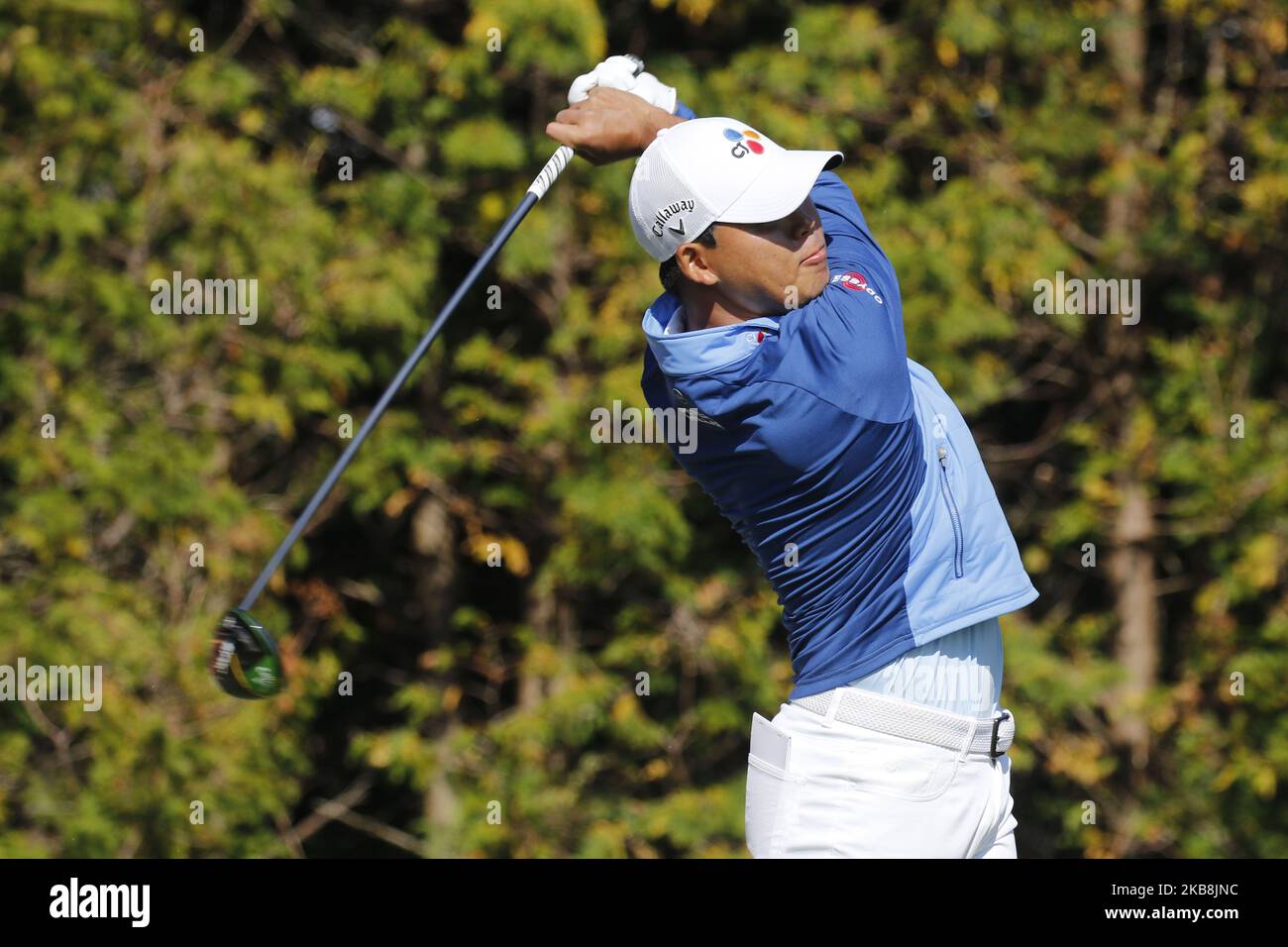 Si Woo Kim of South Korea action during an PGA Tour The CJ Cup Nine ...