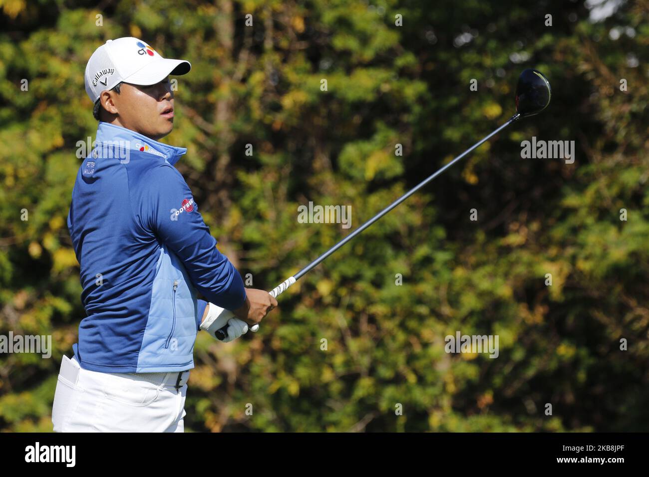 Si Woo Kim of South Korea action during an PGA Tour The CJ Cup Nine ...