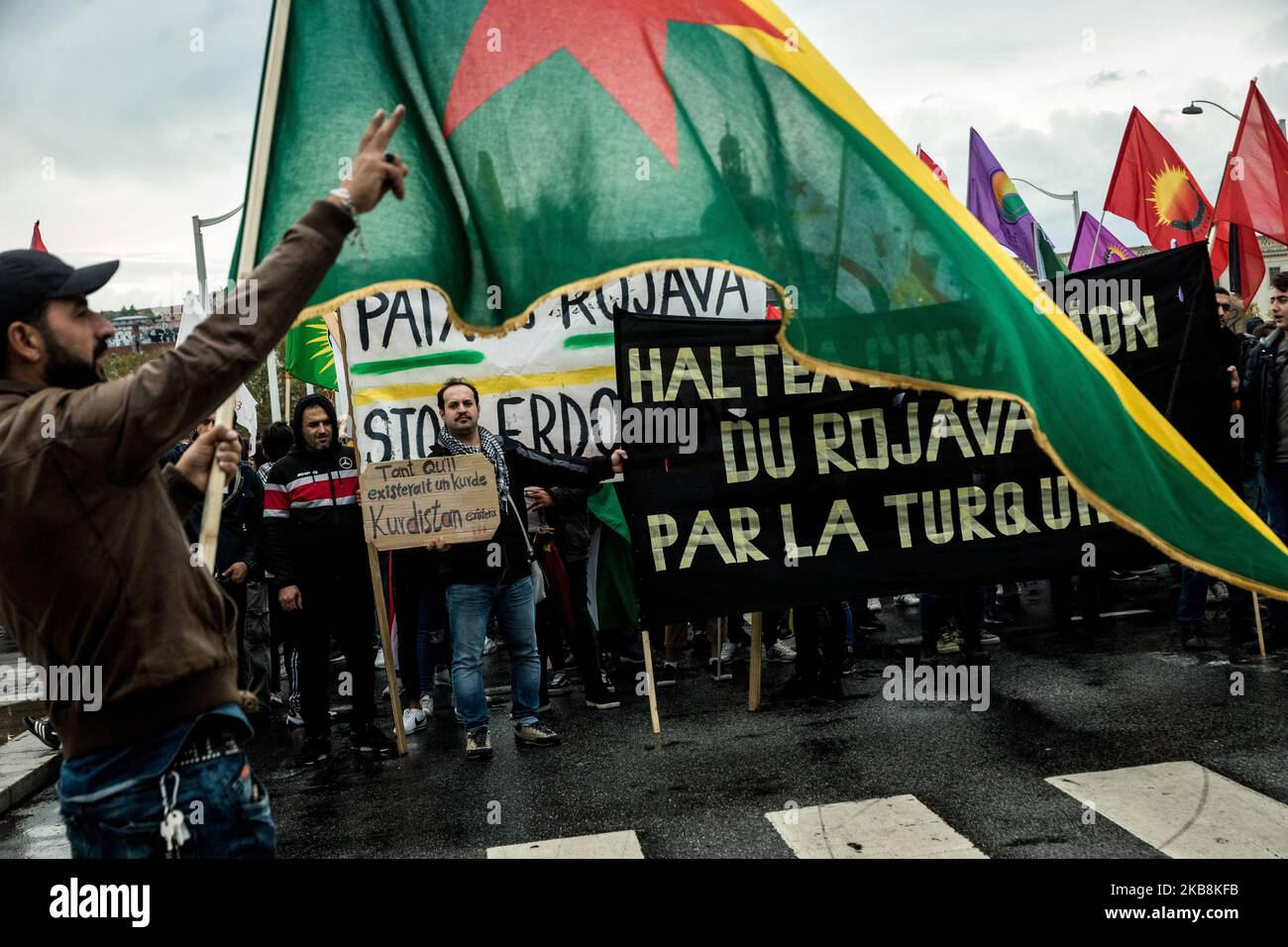Kurdistan demonstration lyon hi-res stock photography and images - Alamy