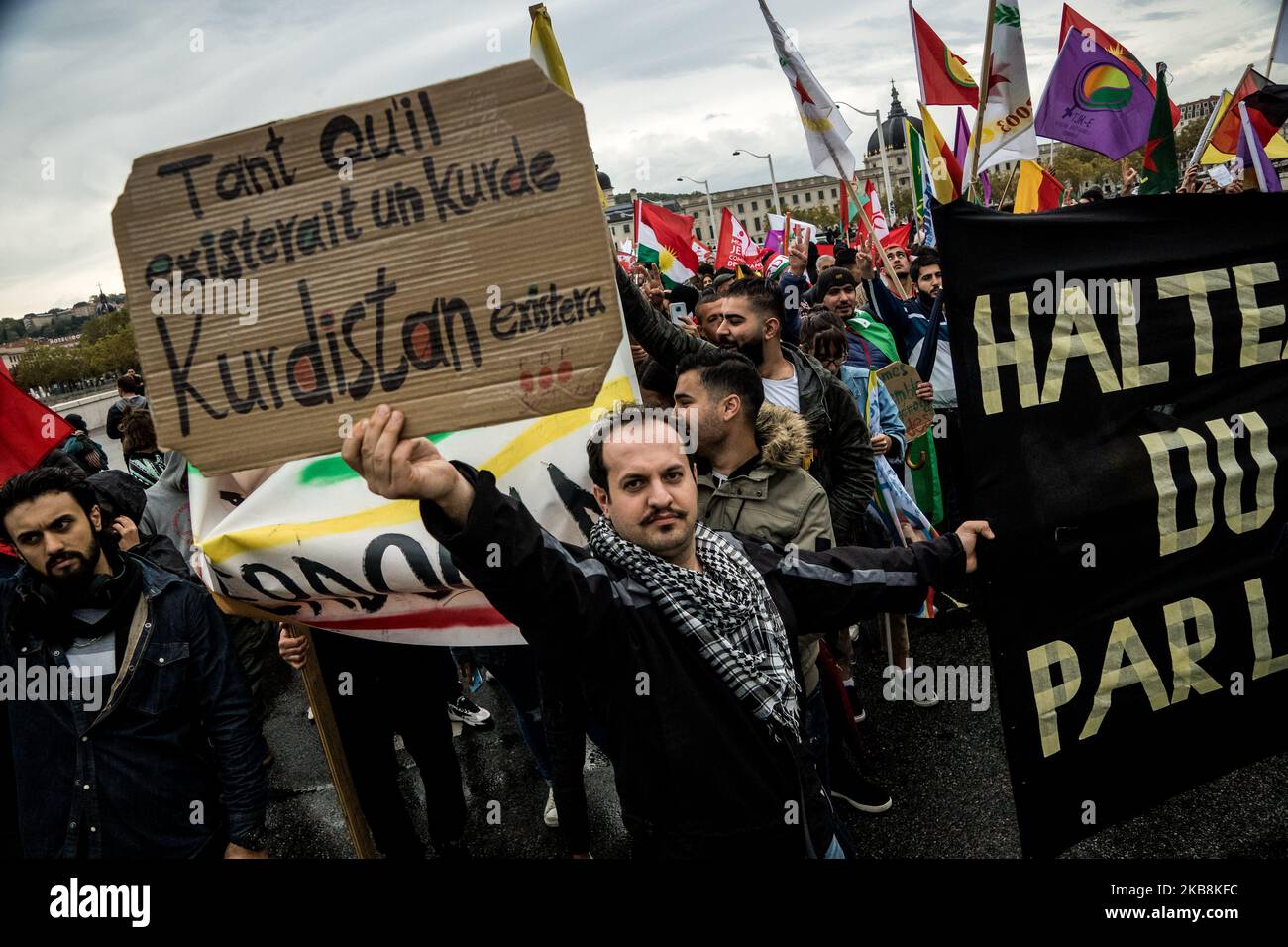 Kurdistan demonstration lyon hi-res stock photography and images - Alamy