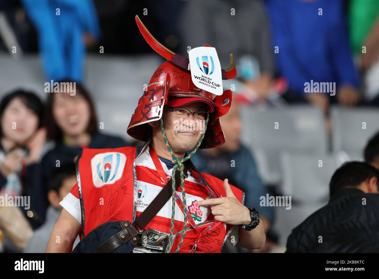 JAPAN supporters during the National Anthem prior to the 2019 Rugby ...