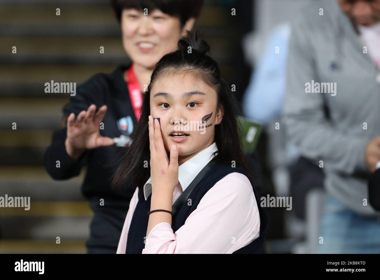 New Zealand supporter during the National Anthem prior to the 2019 ...