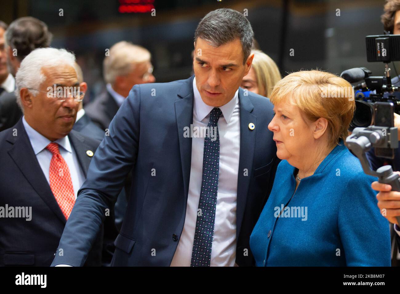 Changellor of Germany Angela Merkel and Prime Minister of Spain Pedro ...