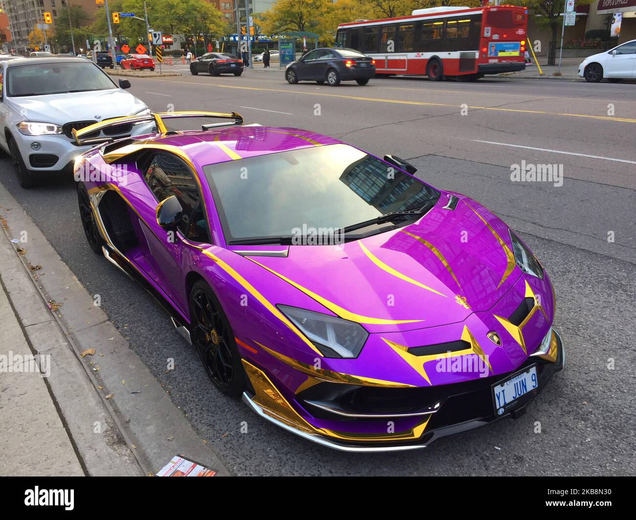 Lamborghini Aventador SVJ parked outside a fancy shop in Toronto ...