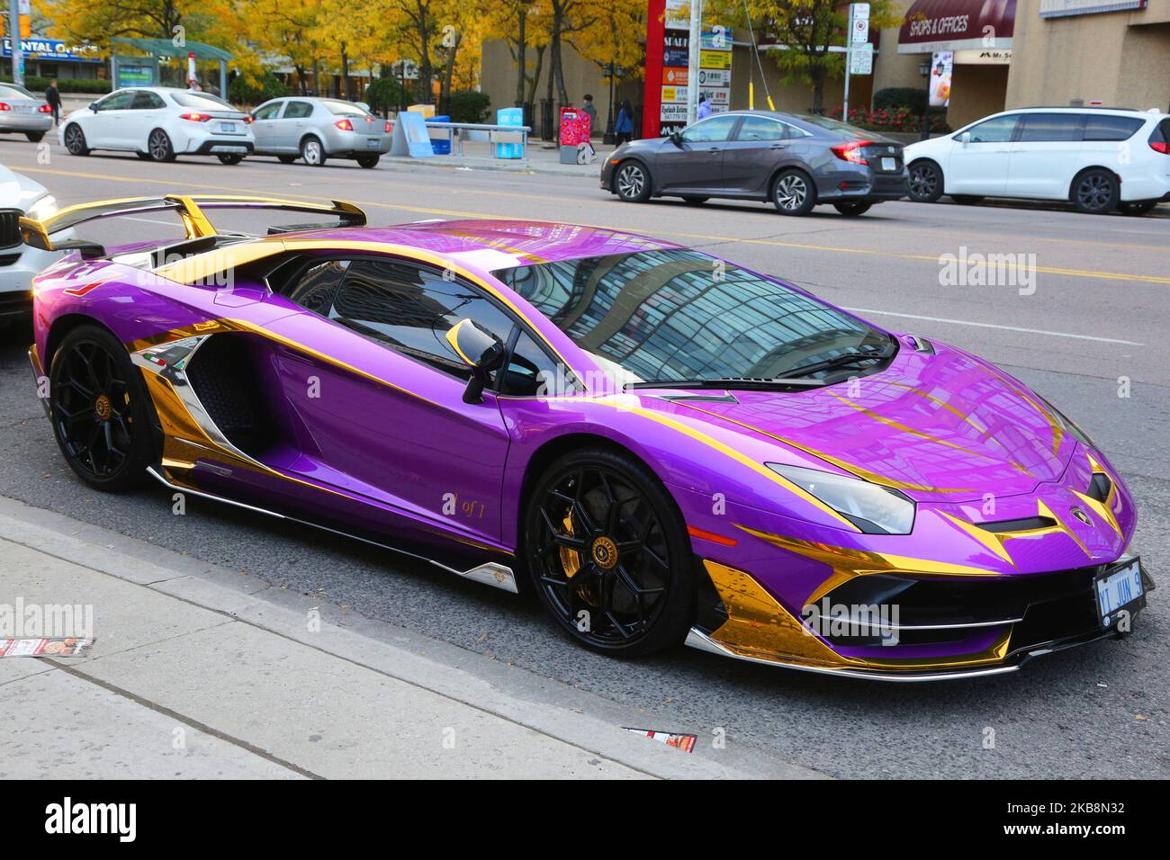 Lamborghini Aventador SVJ parked outside a fancy shop in Toronto ...
