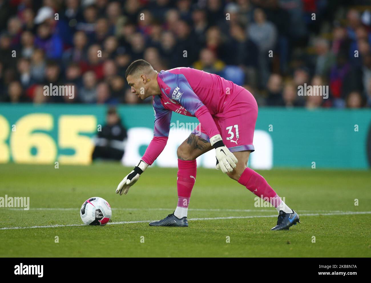 Manchester City's Ederson during English Premier League between Crystal ...