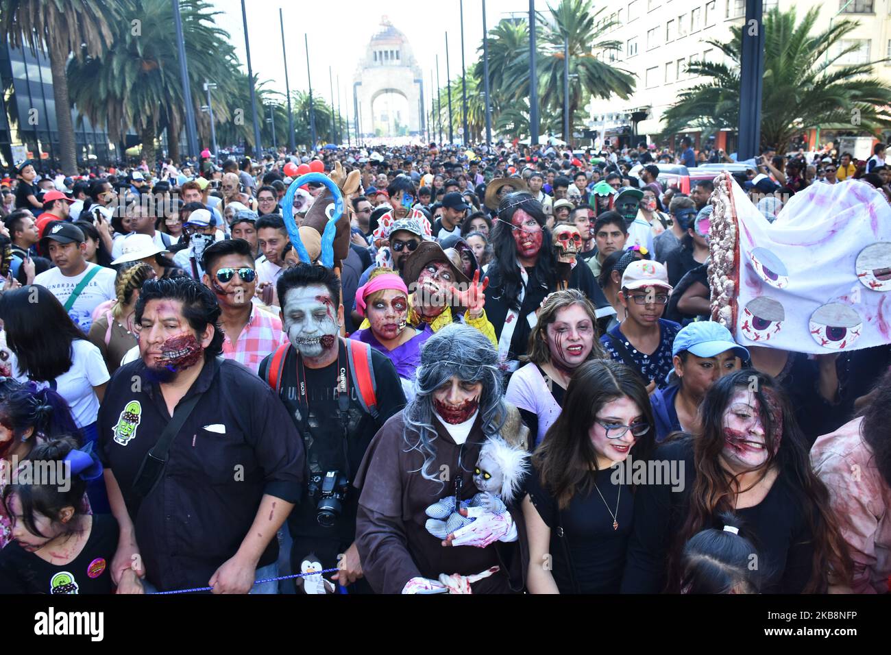 A participant is seen taking part during the march of annual Zombie ...