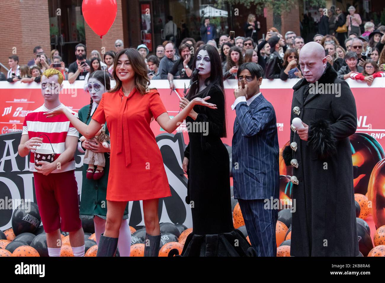 Virginia Raffaele attends the red carpet of the movie "La Famiglia ...