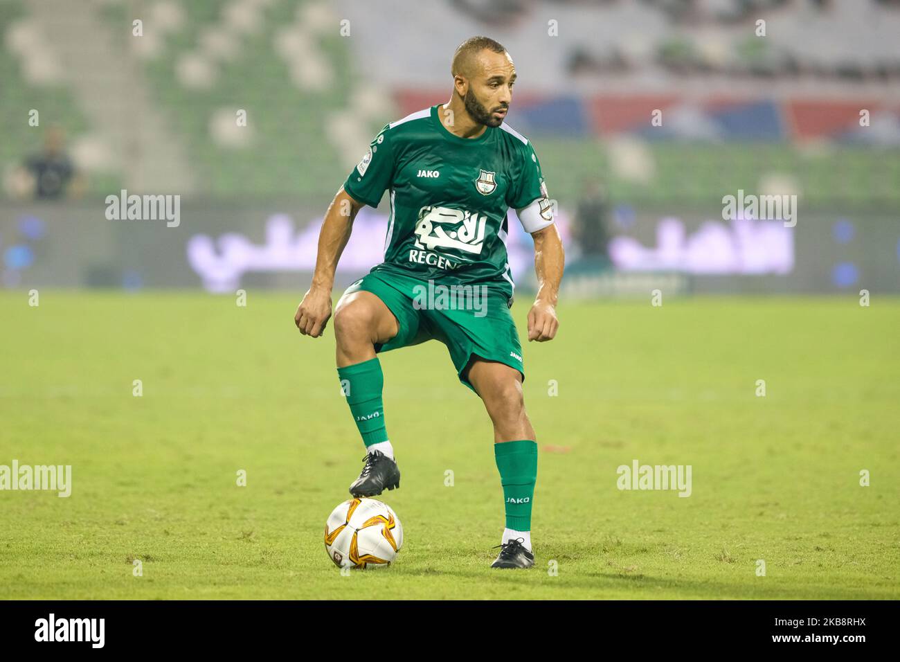 Al Ahli's Nabil El Zhar on the ball during the QNB Stars League match ...