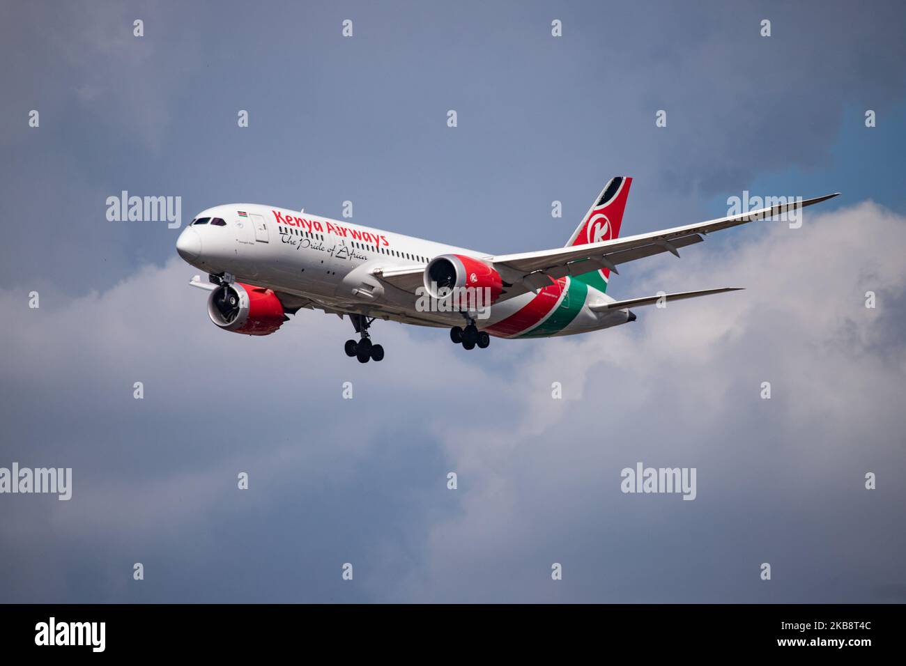Kenya Airways Boeing 787-8 Dreamliner aircraft as seen on final ...
