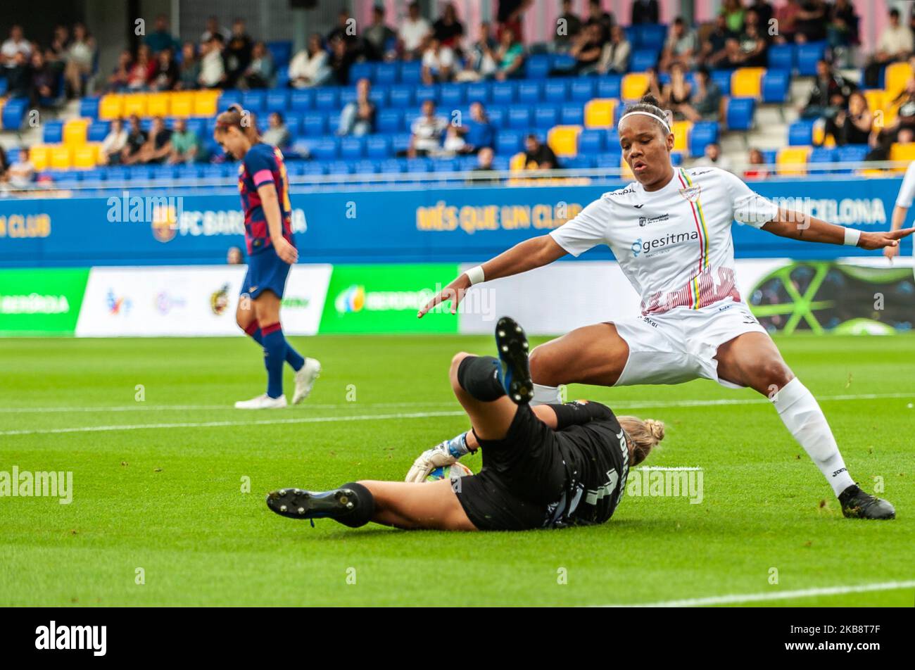 Line Johansen and Dorine Nina during the match between FC Barcelona and ...