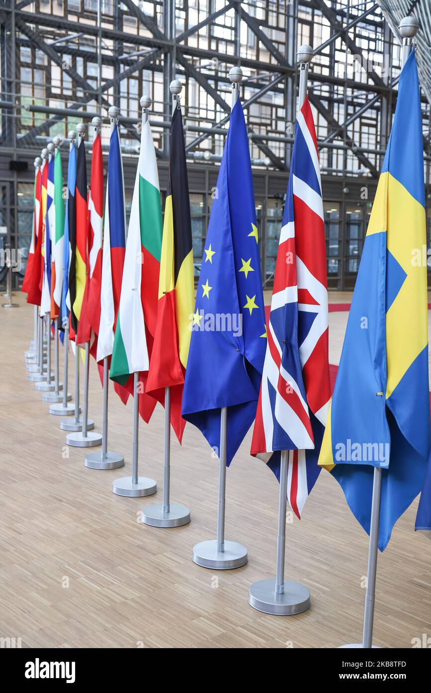 Flags of the European Union EU and the United Kingdom UK / Great ...
