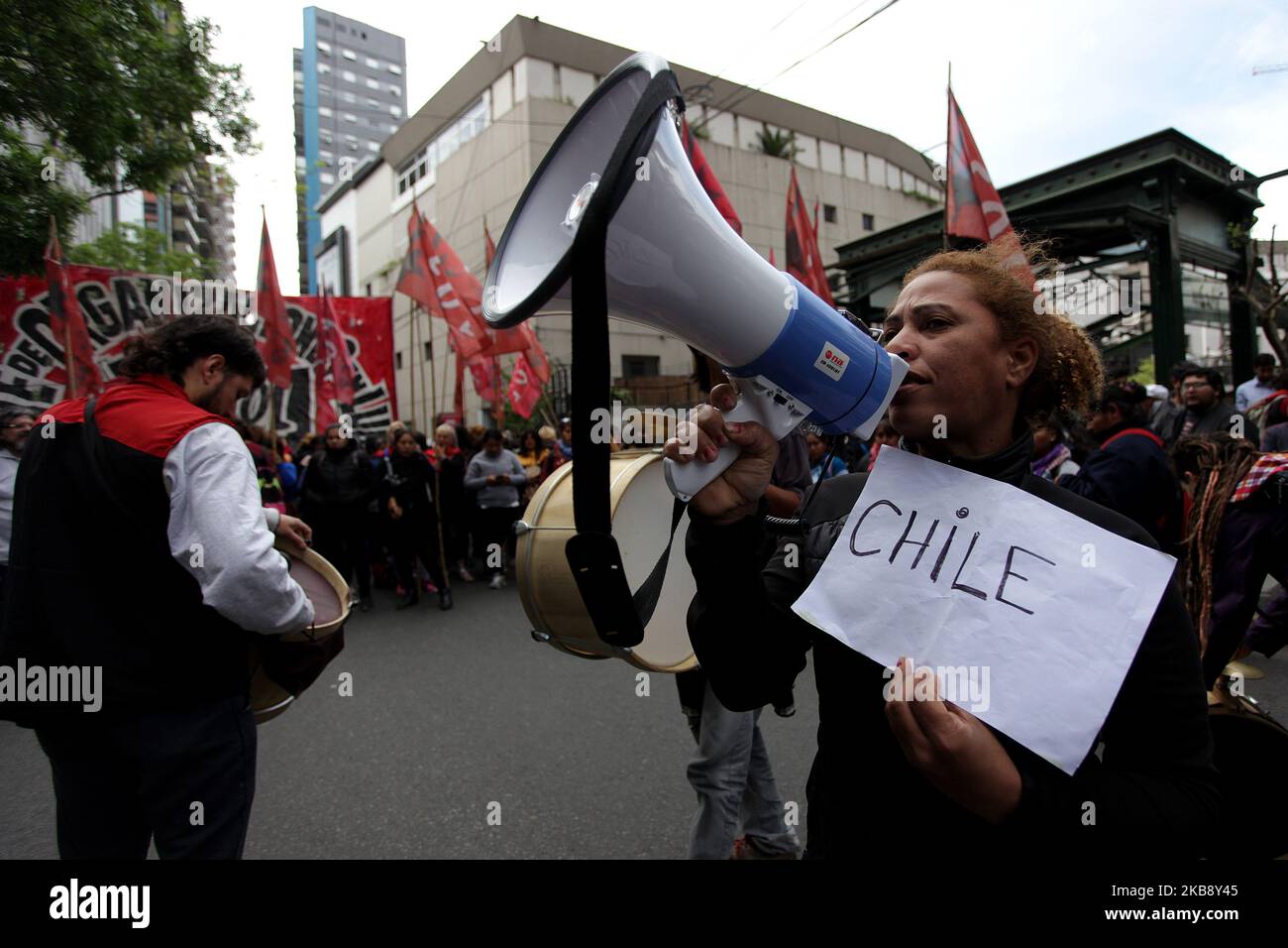 Protesters shout slogans left wing rally hi-res stock photography and ...