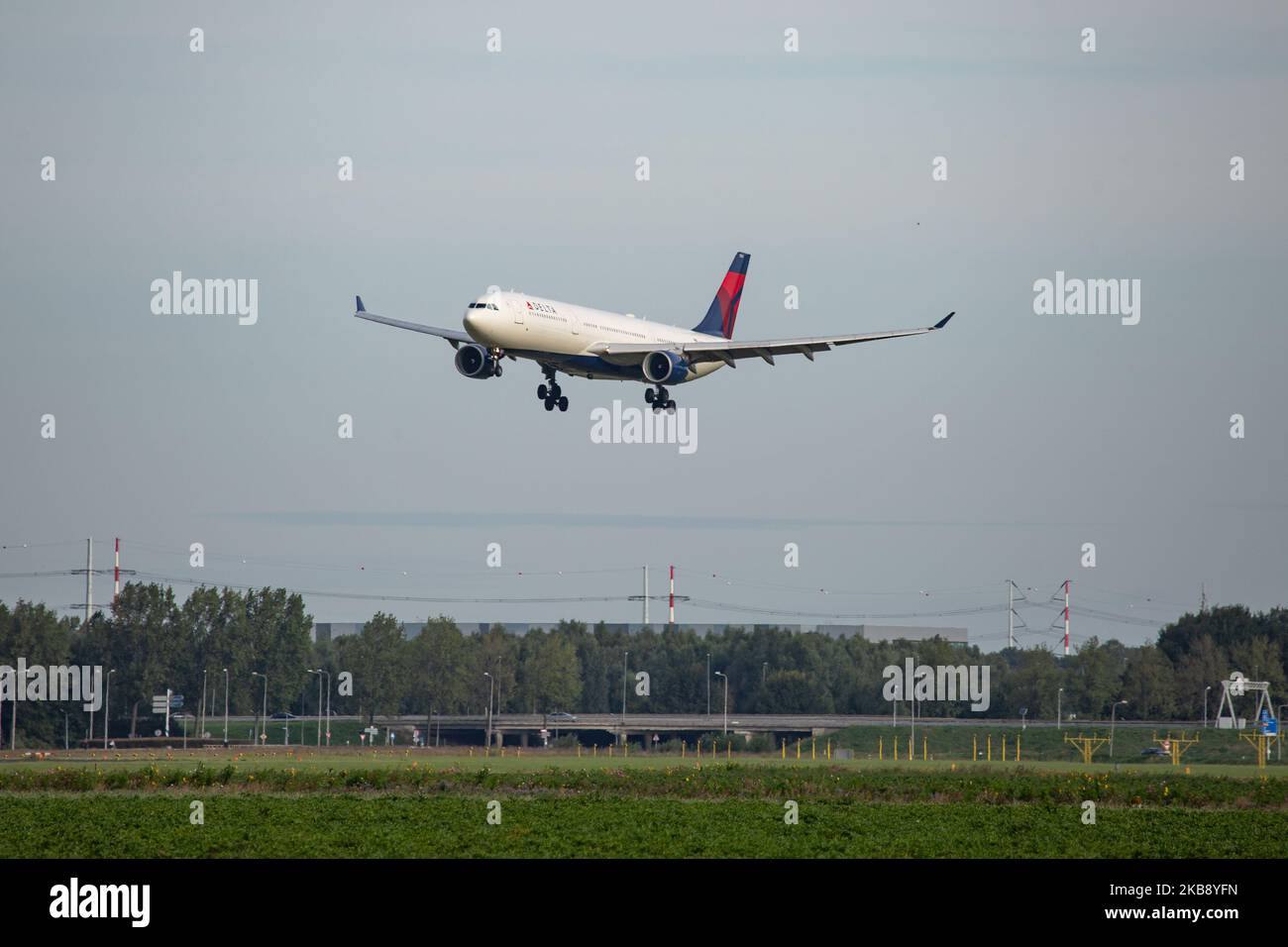 Delta Air Lines Airbus A330-300 aircraft as seen on a final approach ...