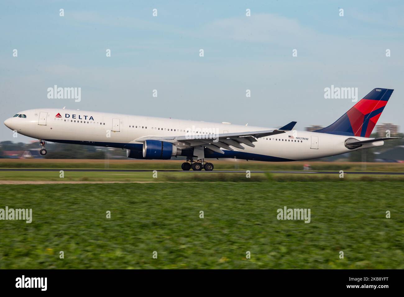 Delta Air Lines Airbus A330-300 aircraft as seen on a final approach ...