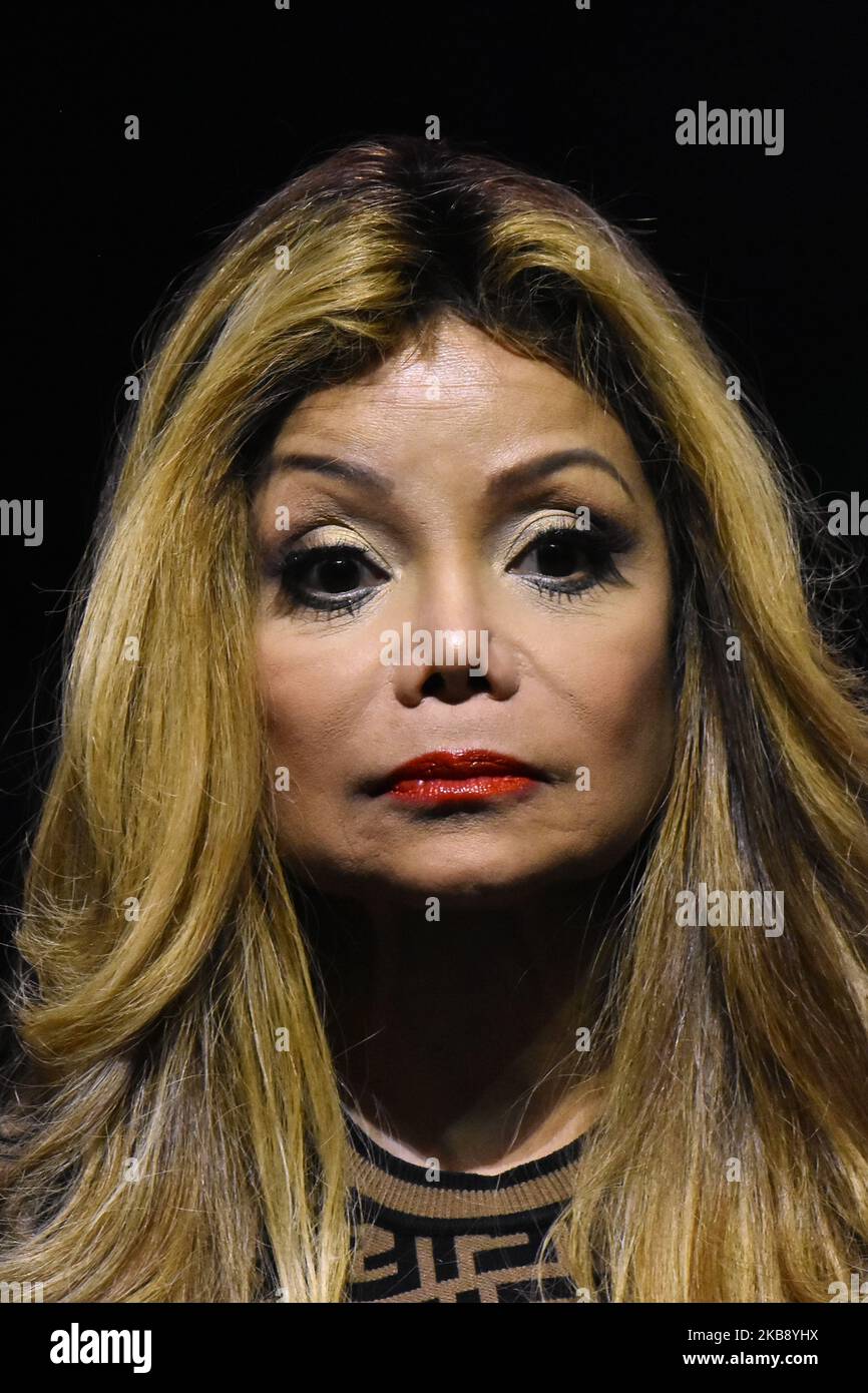 American singer La Toya Jackson speaks during a press conference to ...