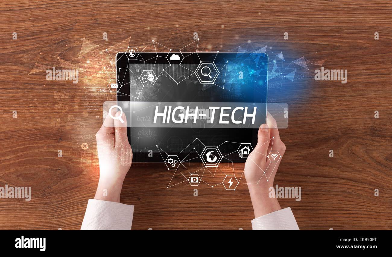 Close-up of a tablet searching inscription Stock Photo - Alamy