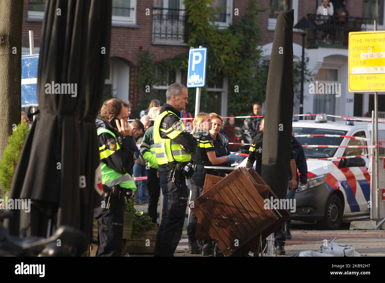 Dutch police are see in the scene of the shooting incident in West ...