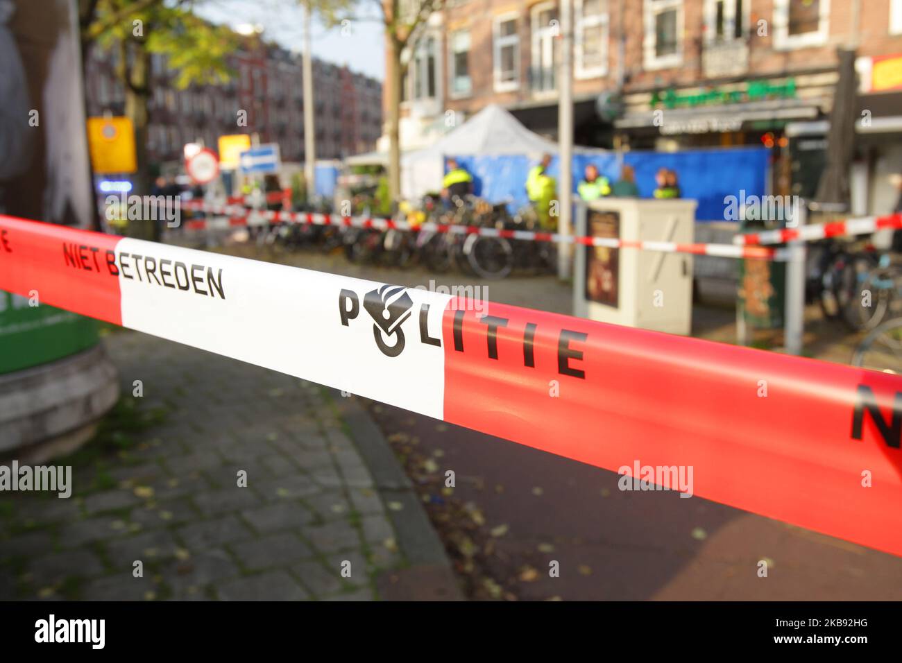 Dutch police are see in the scene of the shooting incident in West ...