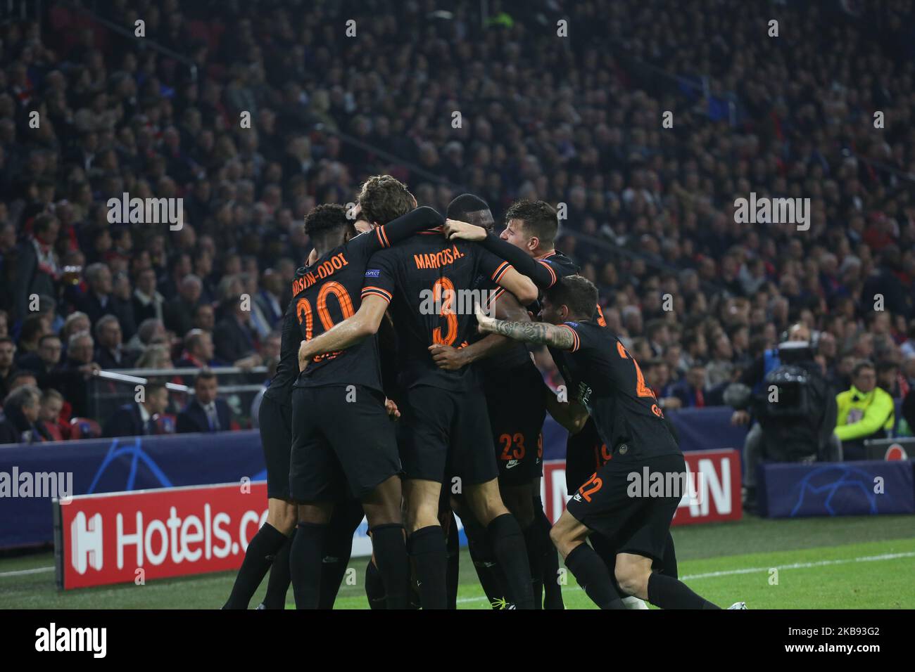 Chelsea squad pictured during the 2019/20 UEFA Champions League Group H ...
