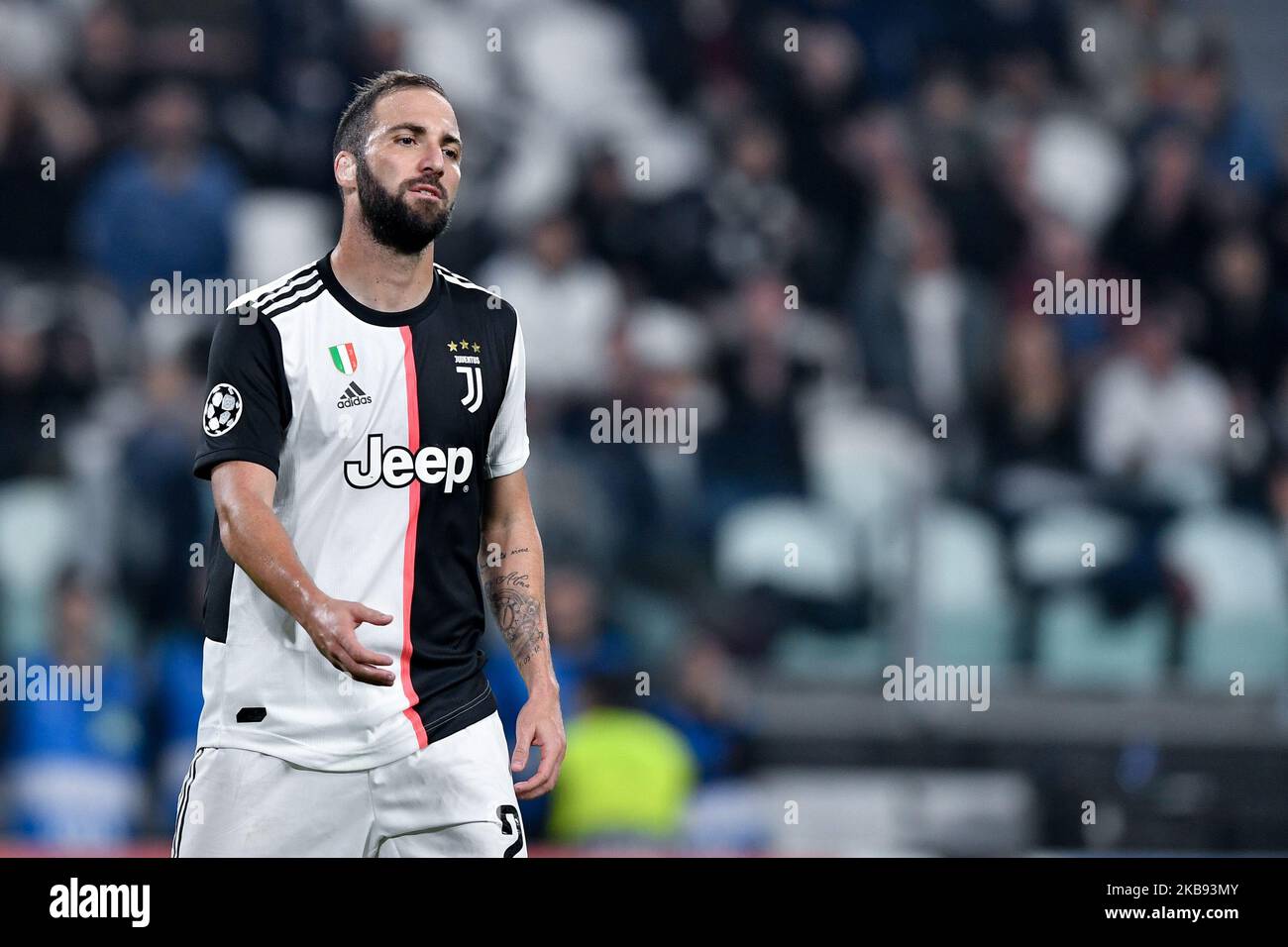 Gonzalo Higuain of Juventus looks dejected during the UEFA Champions ...