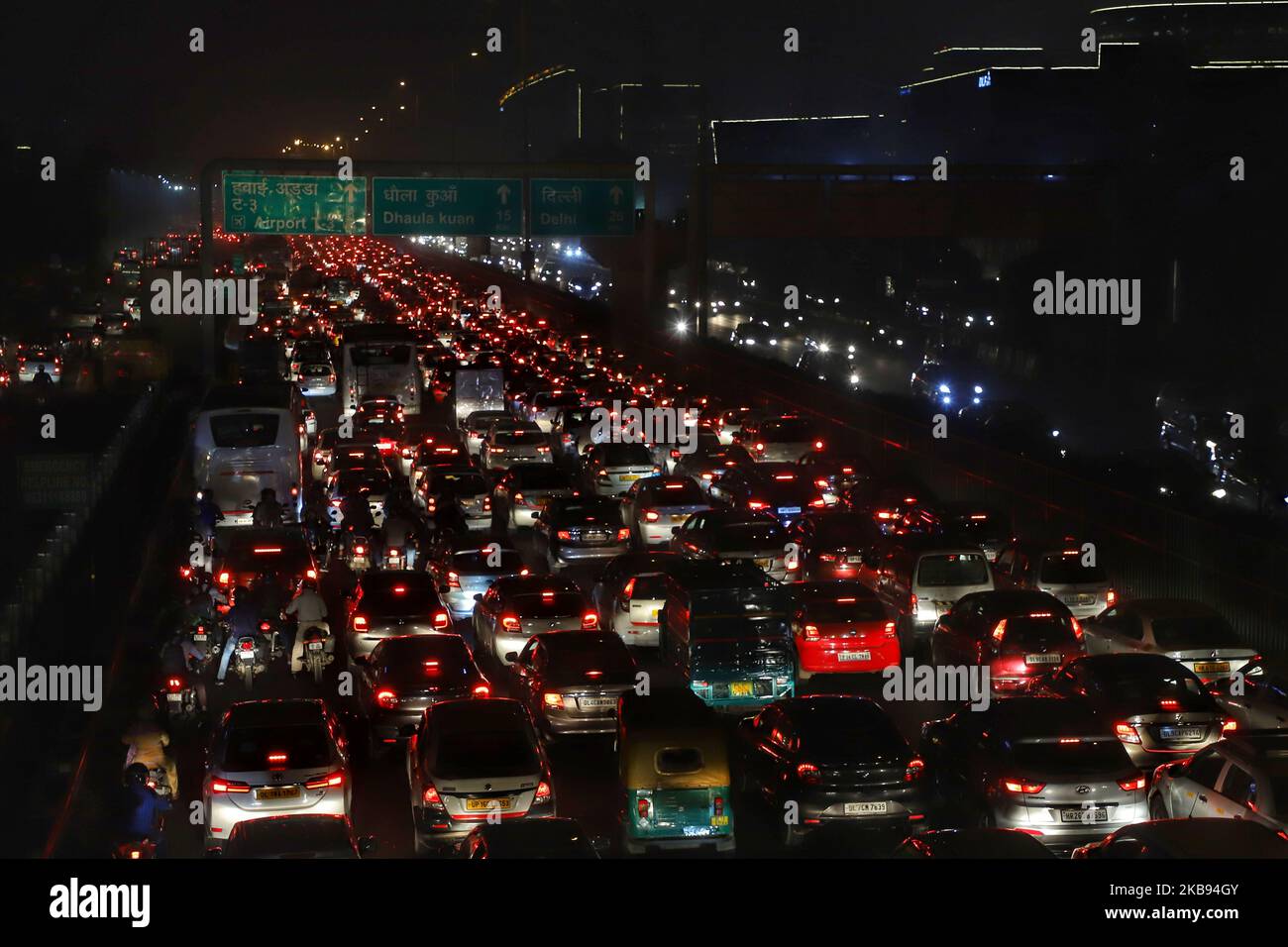 Heavy traffic Jam is seen on Delhi - Jaipur highway near Gurugram in ...