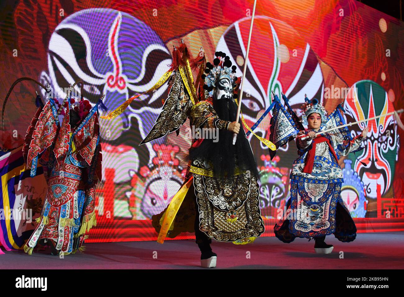 Members of the Zhuang ethnic group dressed in a traditional Zhuang folk ...