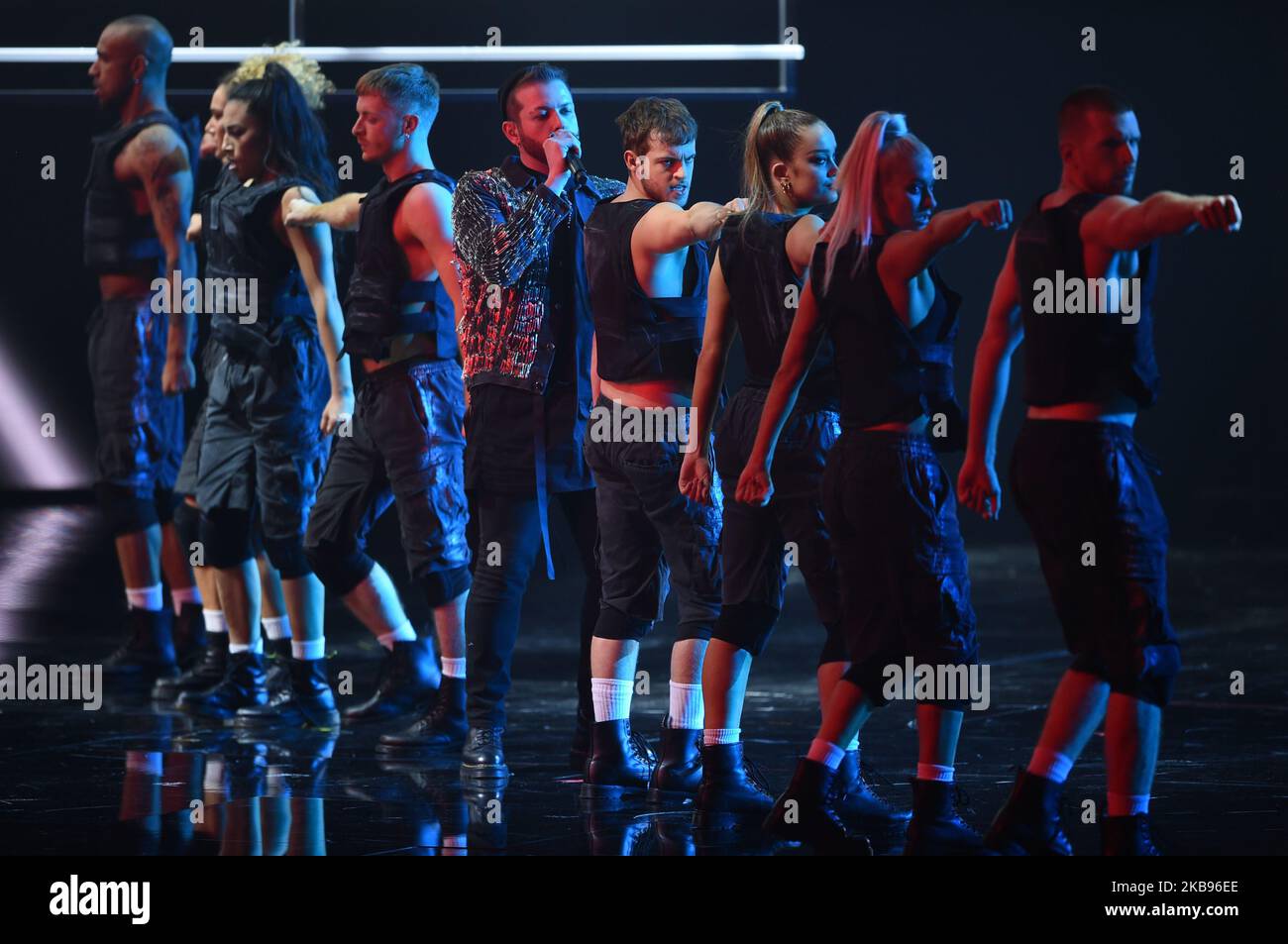 Nicola Cavallaro sing during first live of 13th edition of Italian ...