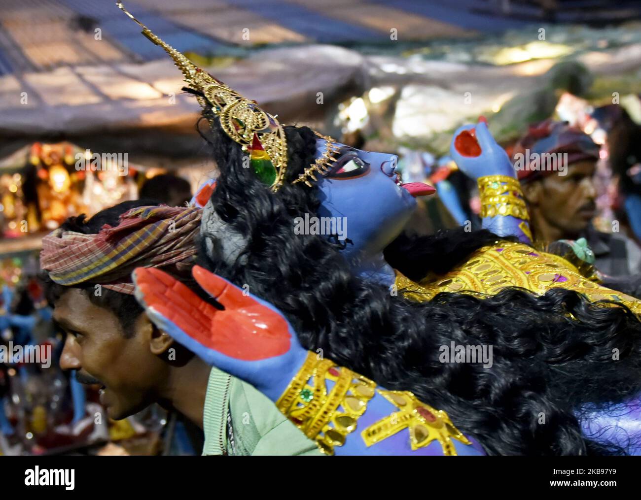 Hindu goddess Kali Idol making workshop in Kolkata, India, 25 October ...
