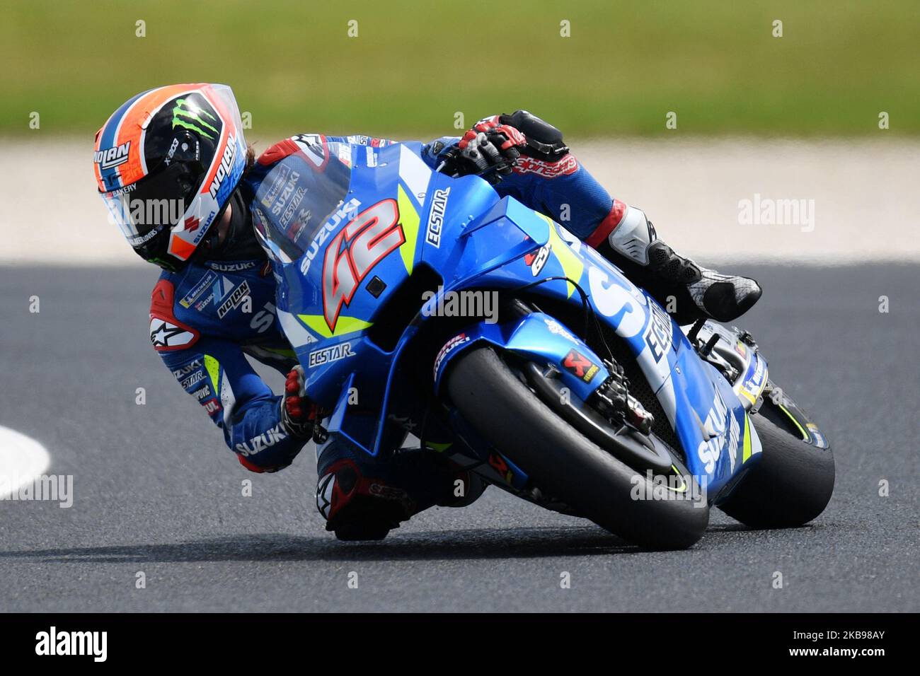 Alex Rins of Spain rides the Team Suzuki ECSTAR bike during practice ...