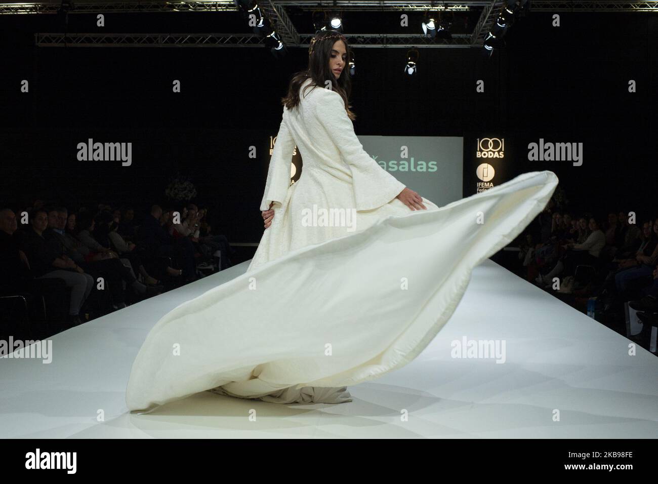 fashion model with Marina Salasdesign, during the bridal fashion Madrid ...