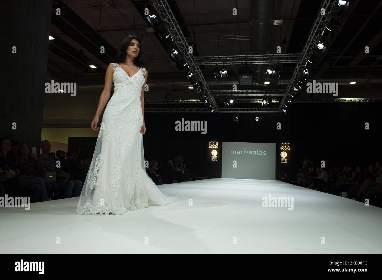 fashion model with Marina Salasdesign, during the bridal fashion Madrid ...