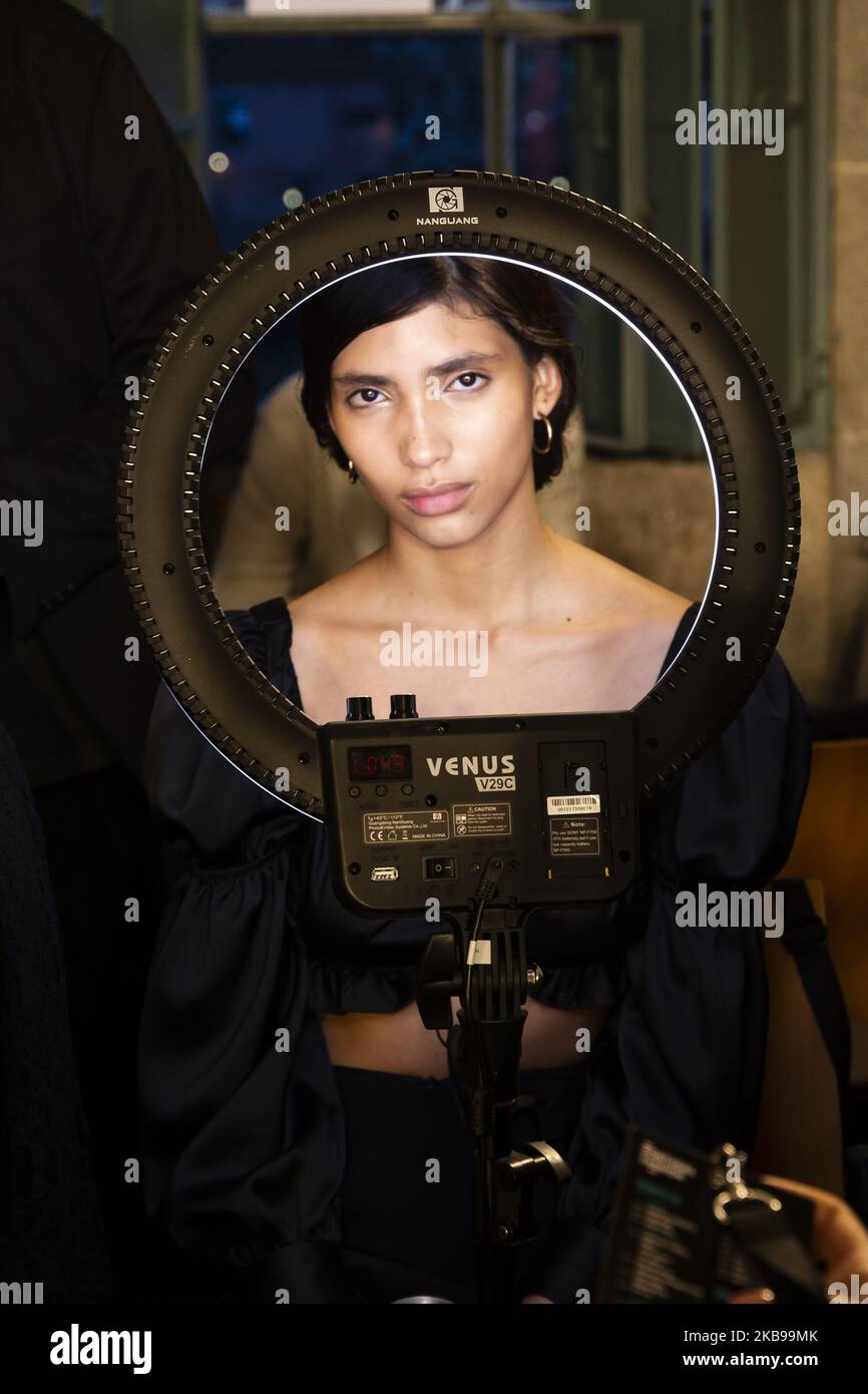 A model during the Backstage Portugal of the Fashion show Spring ...