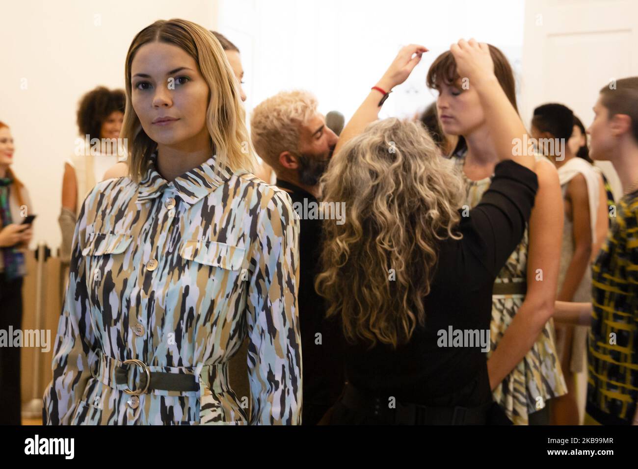 A model during the Backstage Portugal of the Fashion show Spring ...